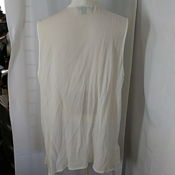 AB Studio | Other | Ab Studio Lacey White Gauze Vest | Poshmark